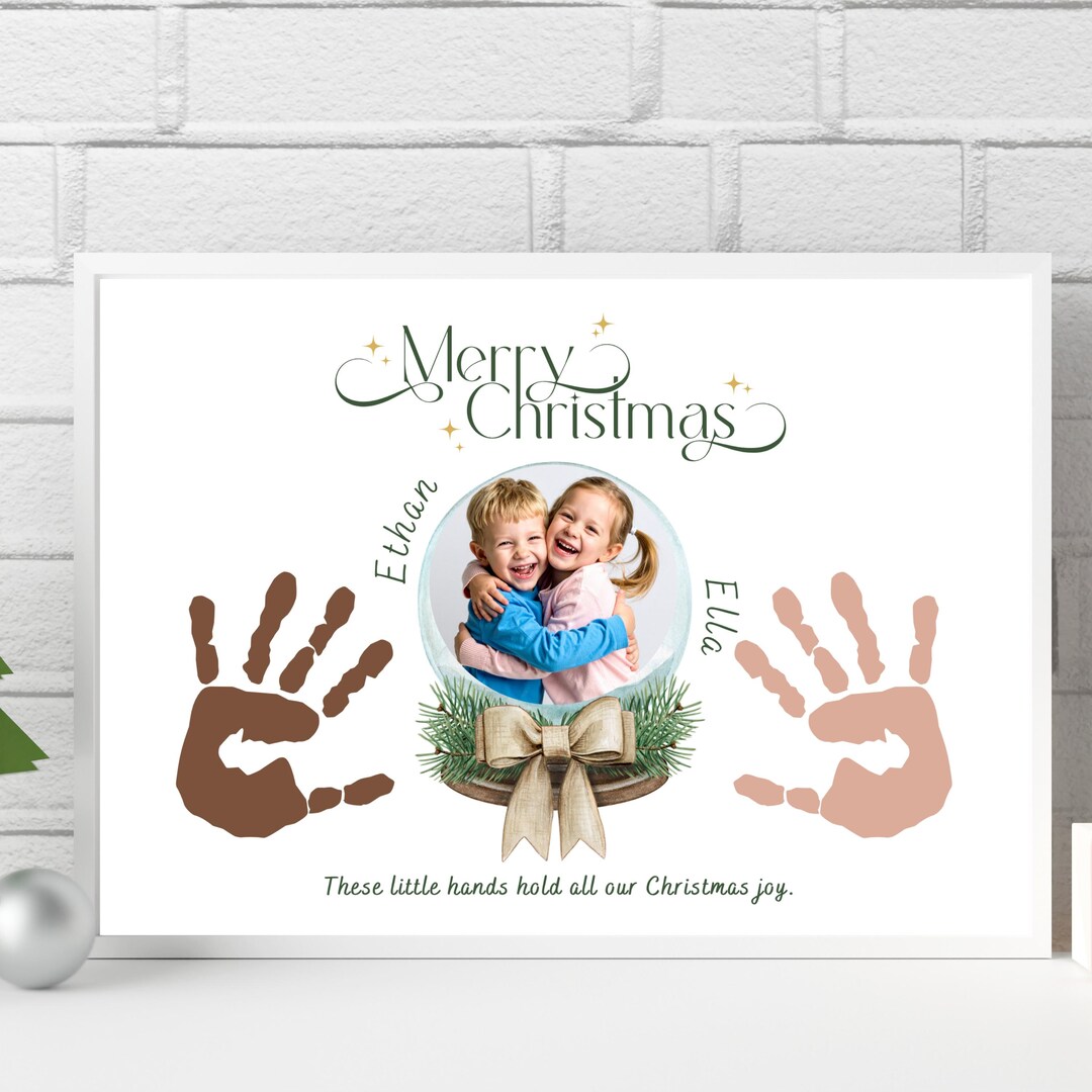 Christmas Snowglobe Handprint Craft Printable I Editable Keepsake for ...