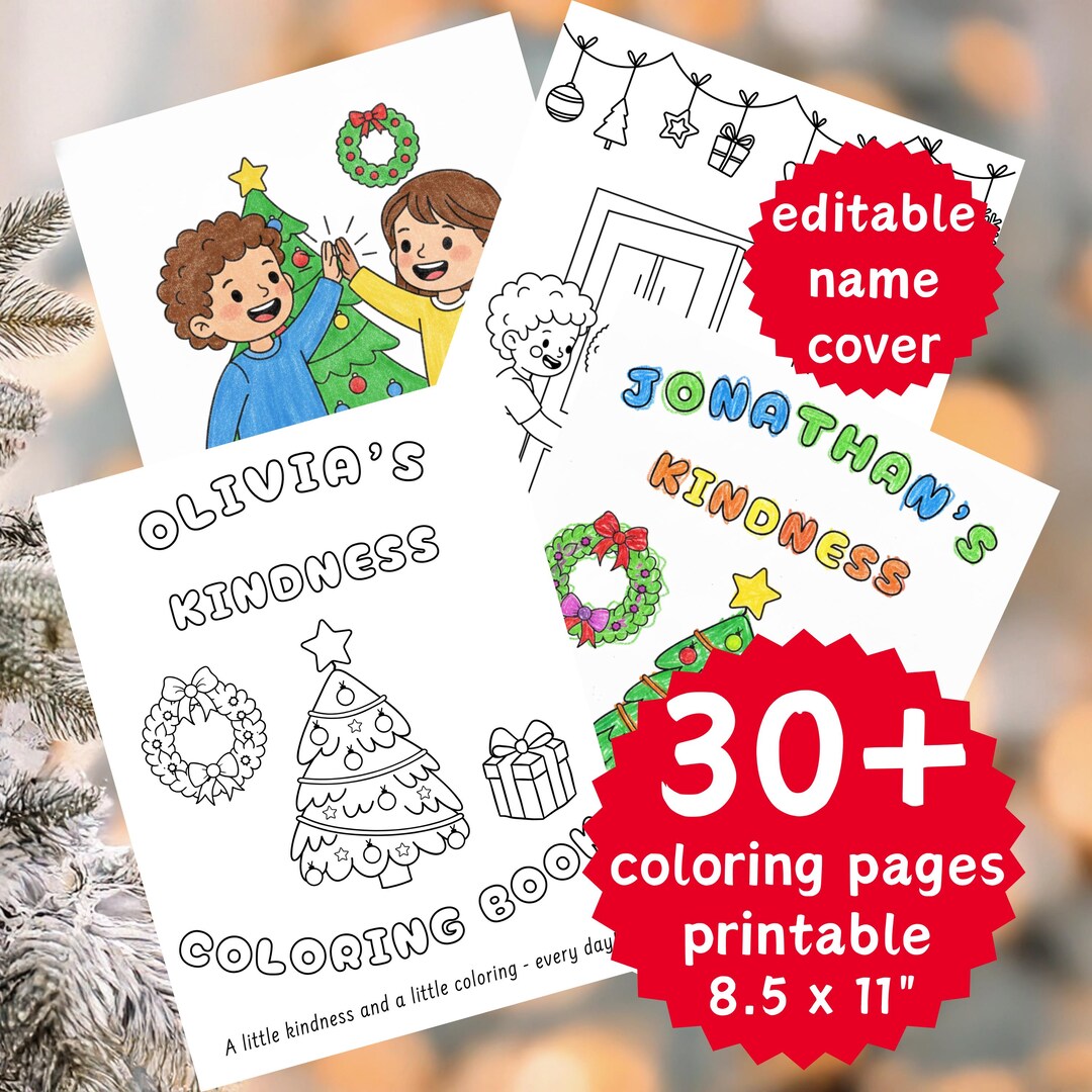 Editable Christmas Kindness Coloring Book for Kids | Advent Coloring ...