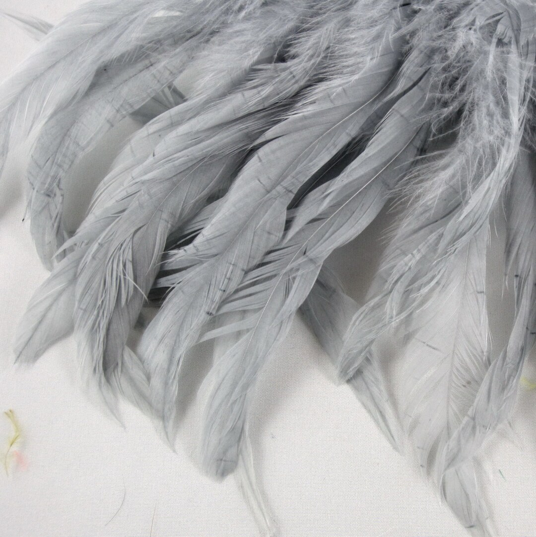 Feathers Strung Schlappen Dyed Blue Dun Grey Gray 4 T0 6 Inches Fly ...
