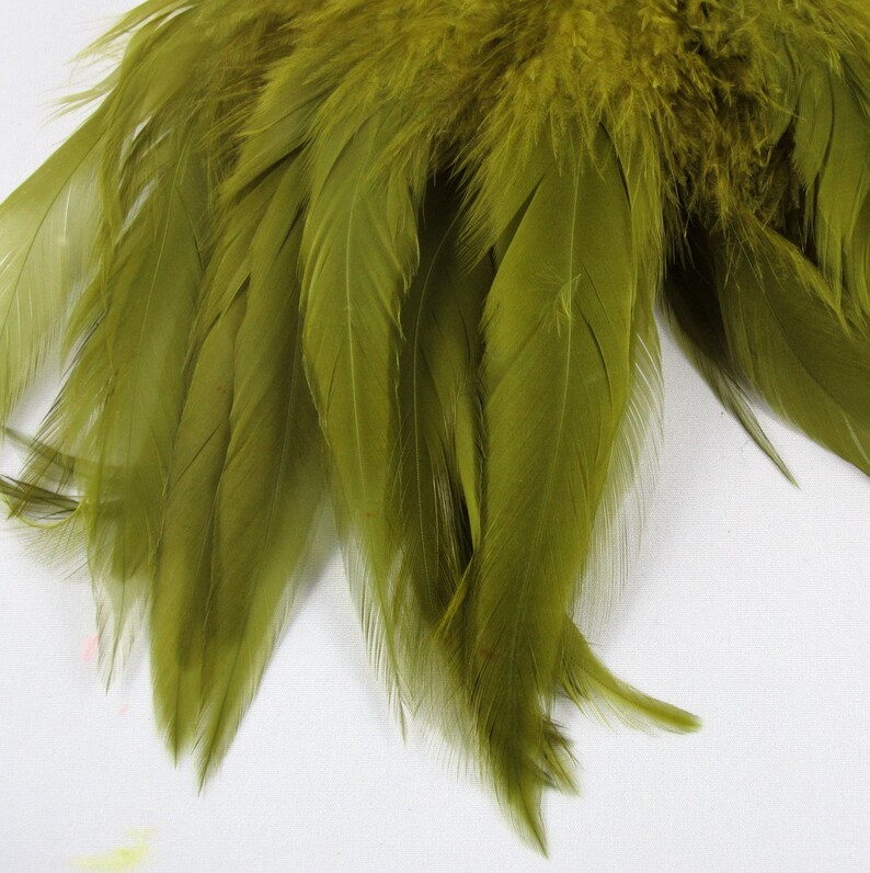 Lime green Feathers Strung Saddle feathers | Etsy
