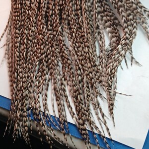 12 Long Grizzly Thin Rooster Feather Hackles Natural Hair Extensions 8 ...