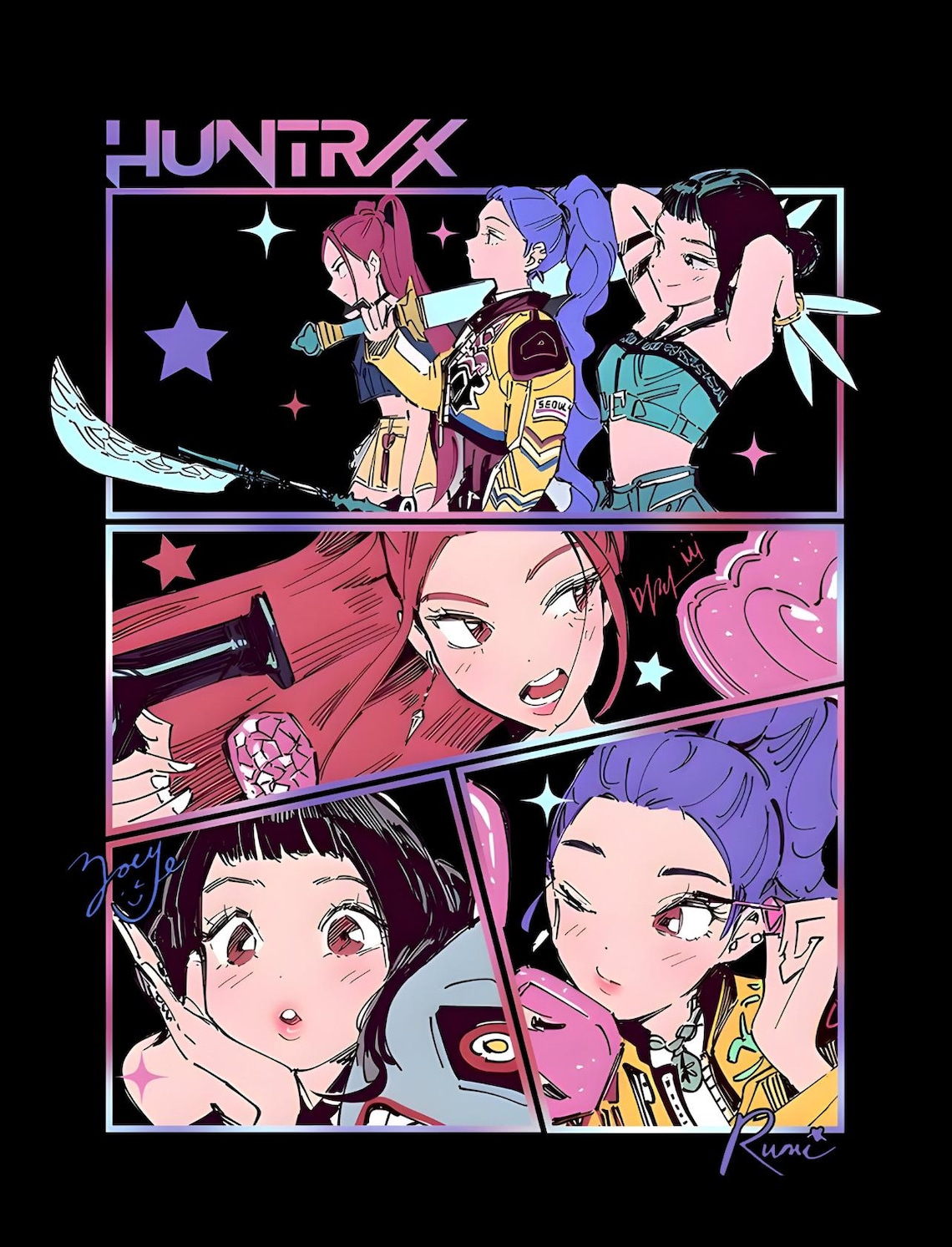 Huntrix K Pop Demon Hunters PNG - Etsy