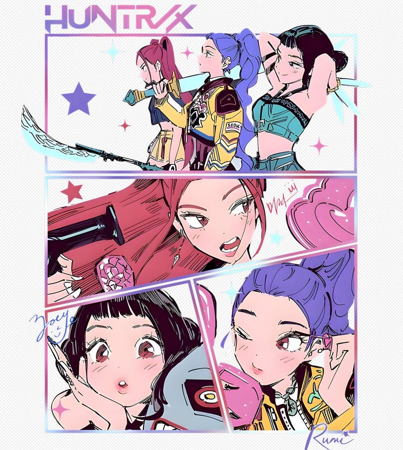 Huntrix K Pop Demon Hunters PNG - Etsy