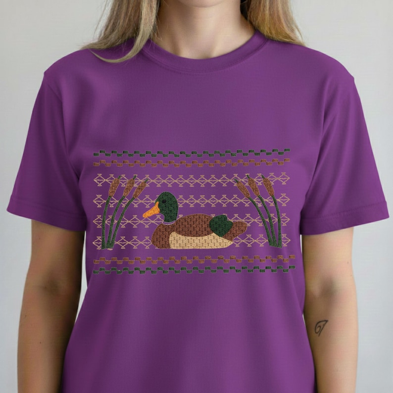 Mallard Duck Smock PNG, Faux Embroidery Children's Design, Embroidered ...