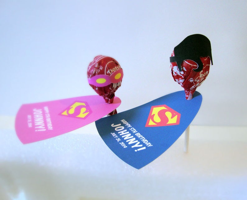 Valentines Day Super Hero Inspired Personalized Lollipop Favors DIY ...
