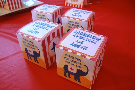 Carnival Circus Treat Favor Boxes 2.5 inch square 12 boxes | Etsy