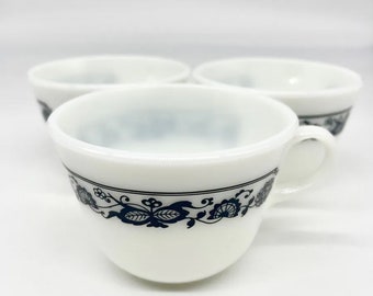 Corning Ware Pyrex Blue Milk Glass Cups Set of 4 - Etsy