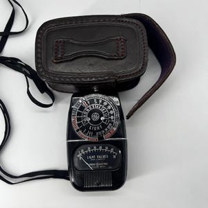 Vintage General Electric GE Light Exposure Meter 8DW58Y5 Leather Pouch ...