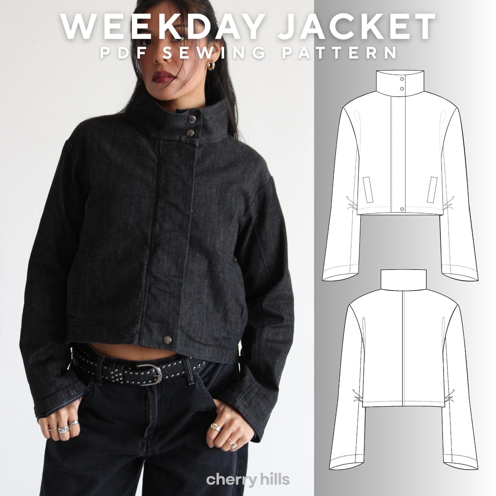 Weekday Jacket PDF Sewing Pattern | Unisex Jacket With Funnel Collar - Etsy