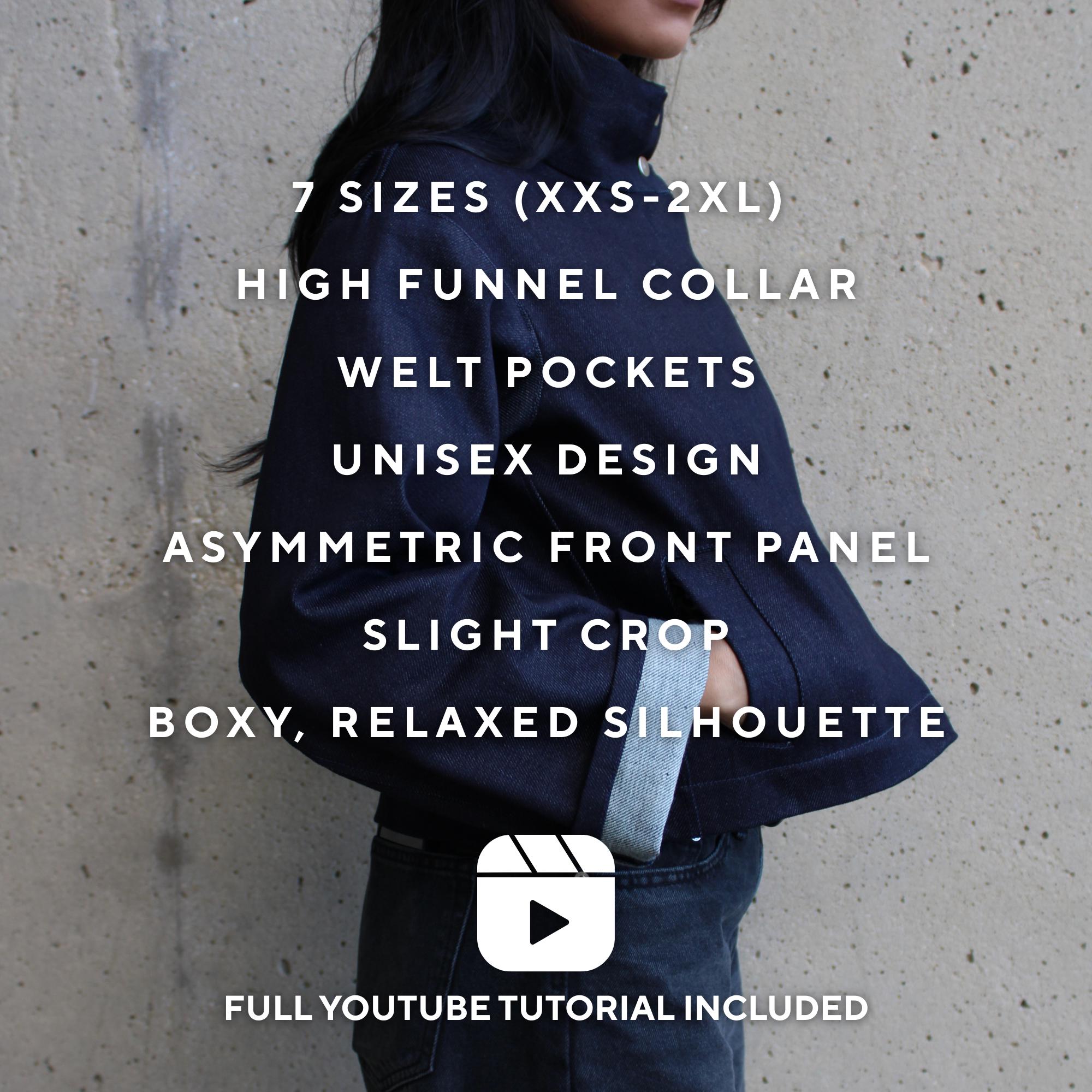 Weekday Jacket PDF Sewing Pattern | Unisex Jacket With Funnel Collar - Etsy
