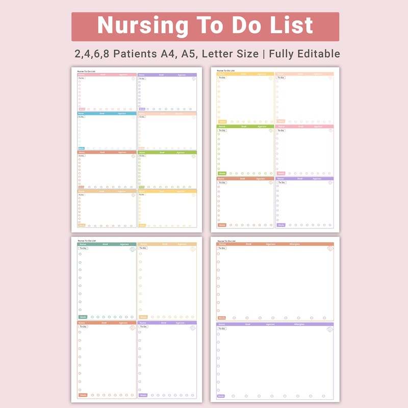 Printable Nurse Todo List Etsy