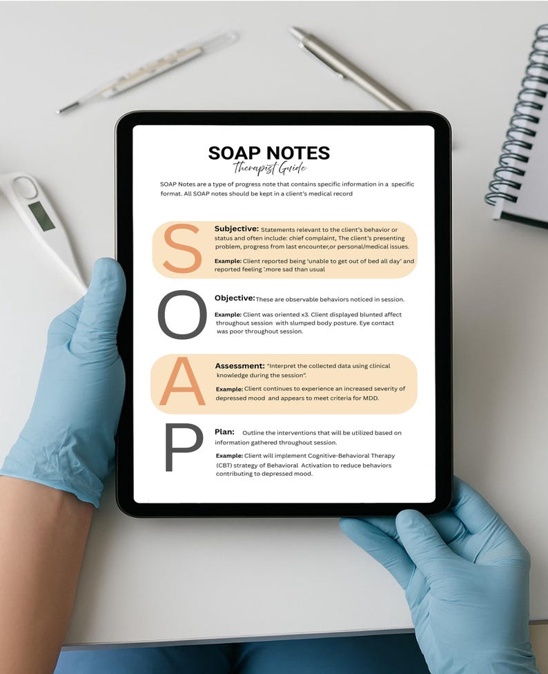 Editable SOAP Note Template: Mental Health Therapy, Nursing (canva PDF ...
