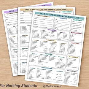 Editable Head-to-toe Nursing Assessment Template: Clinical Study Sheet ...