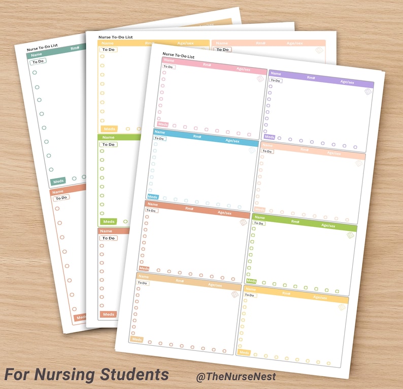 Nurse To-do List Printable: Patient Care Planner (editable Canva PDF ...
