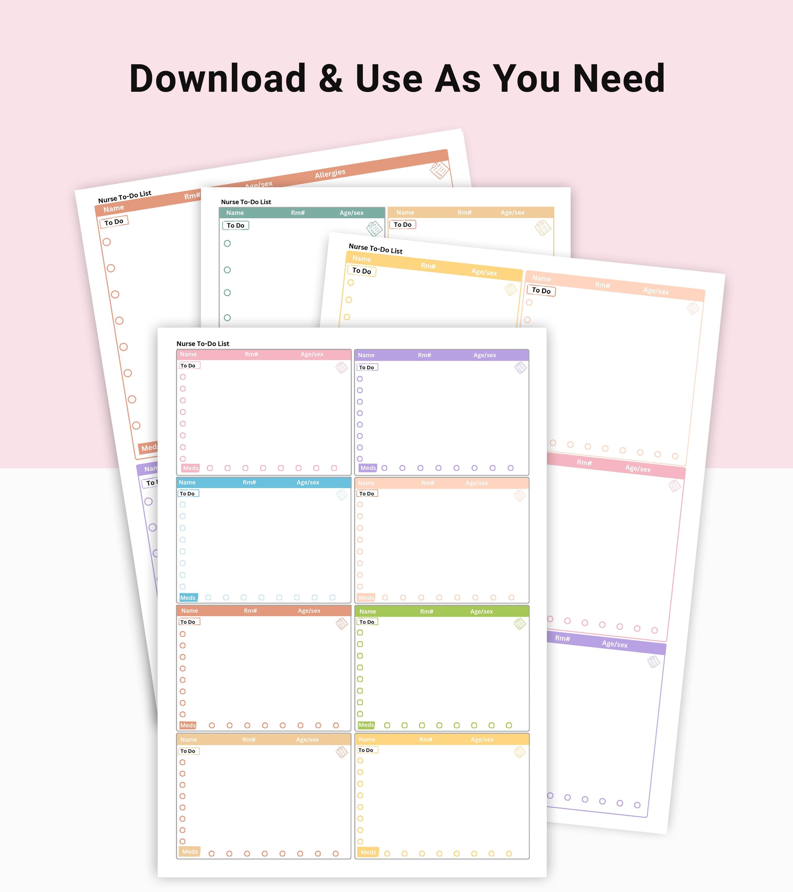 Nurse To-do List Printable: Patient Care Planner (editable Canva PDF ...