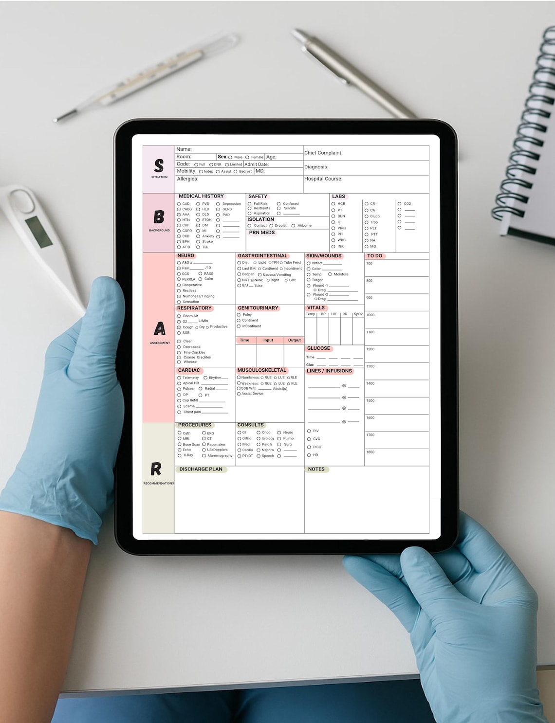 SBAR Nursing Report Templates: Editable Nurse Handoff Sbar Sheets (PDF ...