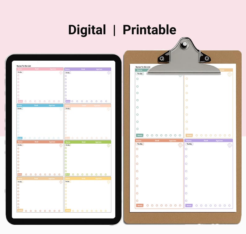 Nurse To-do List Printable: Patient Care Planner (editable Canva PDF ...