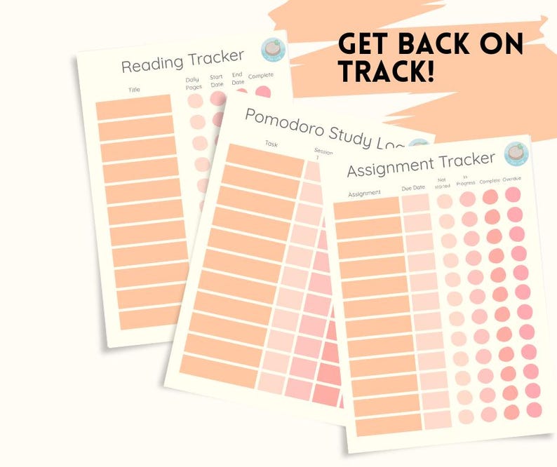 Study Tracker Kit | 7 Page Printable PDF | Assignments, Reading, Essay ...