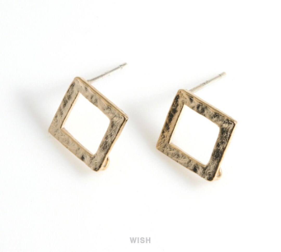 Hammered Rhombus Stud Earrings in Matte Gold, Geometric Ear Studs / MMG ...