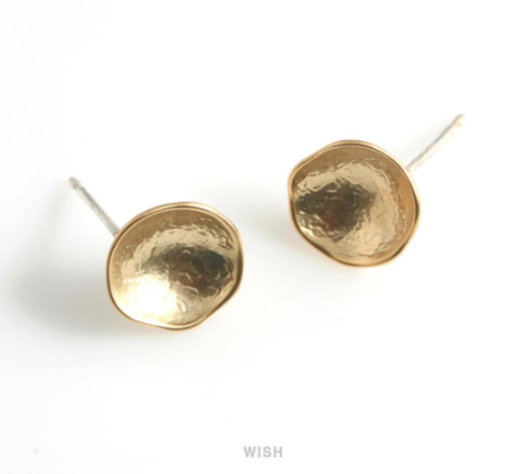 Concave Stud Earrings in Matte Gold, Concave Ear Studs / MMG-481-E - Etsy