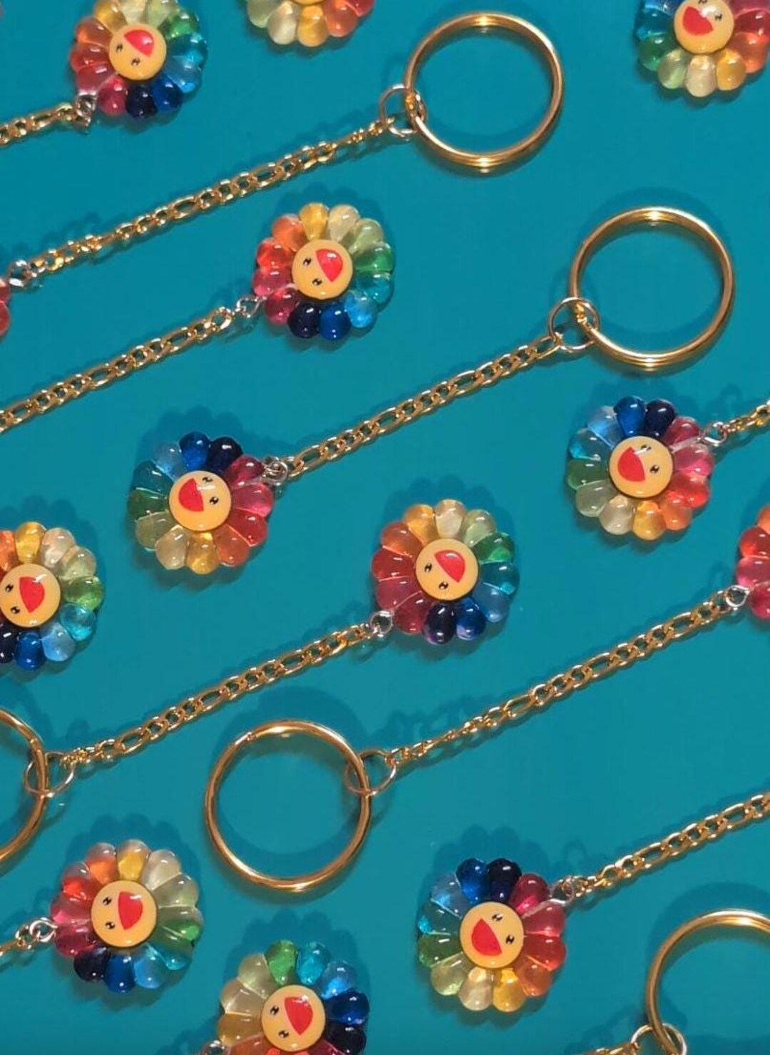 Murakami Flower Keychain - Etsy