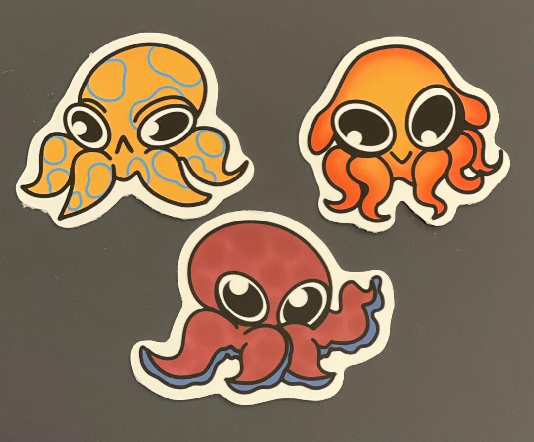 Octopus Stickers: Blue-ring, Dumbo, Coconut - Etsy