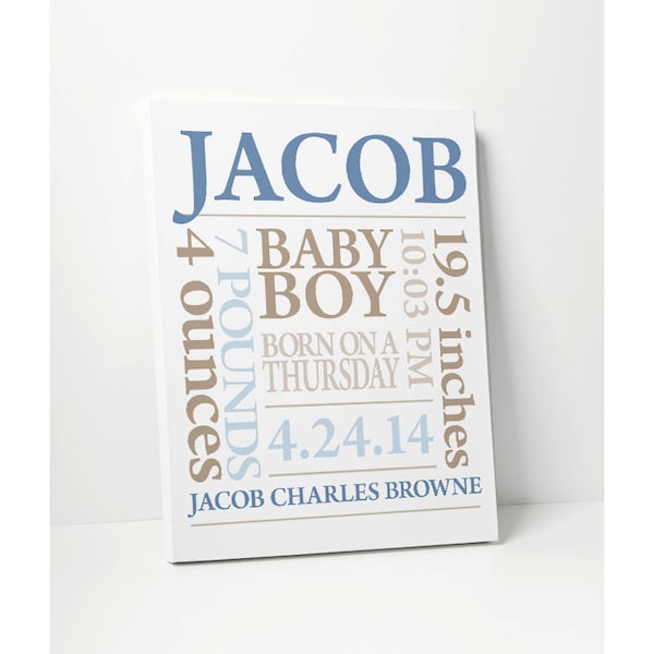 Baby Name Canvas - Etsy