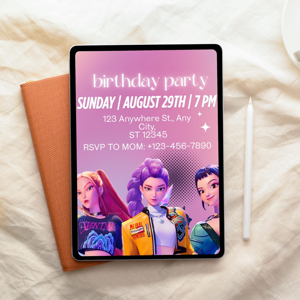 Editable Kpop Demon Hunters Birthday Invitation Template – Customizable ...