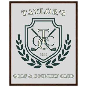 Custom Golf Club Sign – Personalized Country Club Crest Wall Art ...