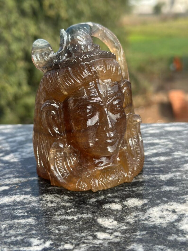 Fluorite Hand Carved Shiva Head | Stone Statue Sculptures | Shiv ...