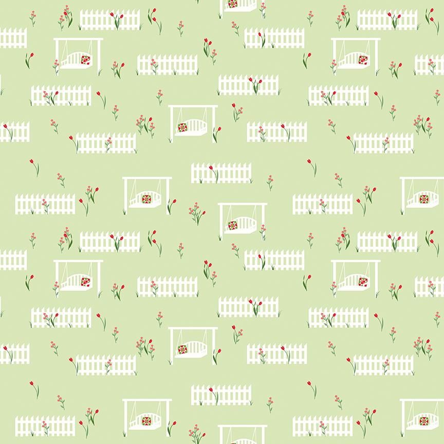Village Green Quilt Kit, Spring Floral and Plaid: Front Porch Fabric ...