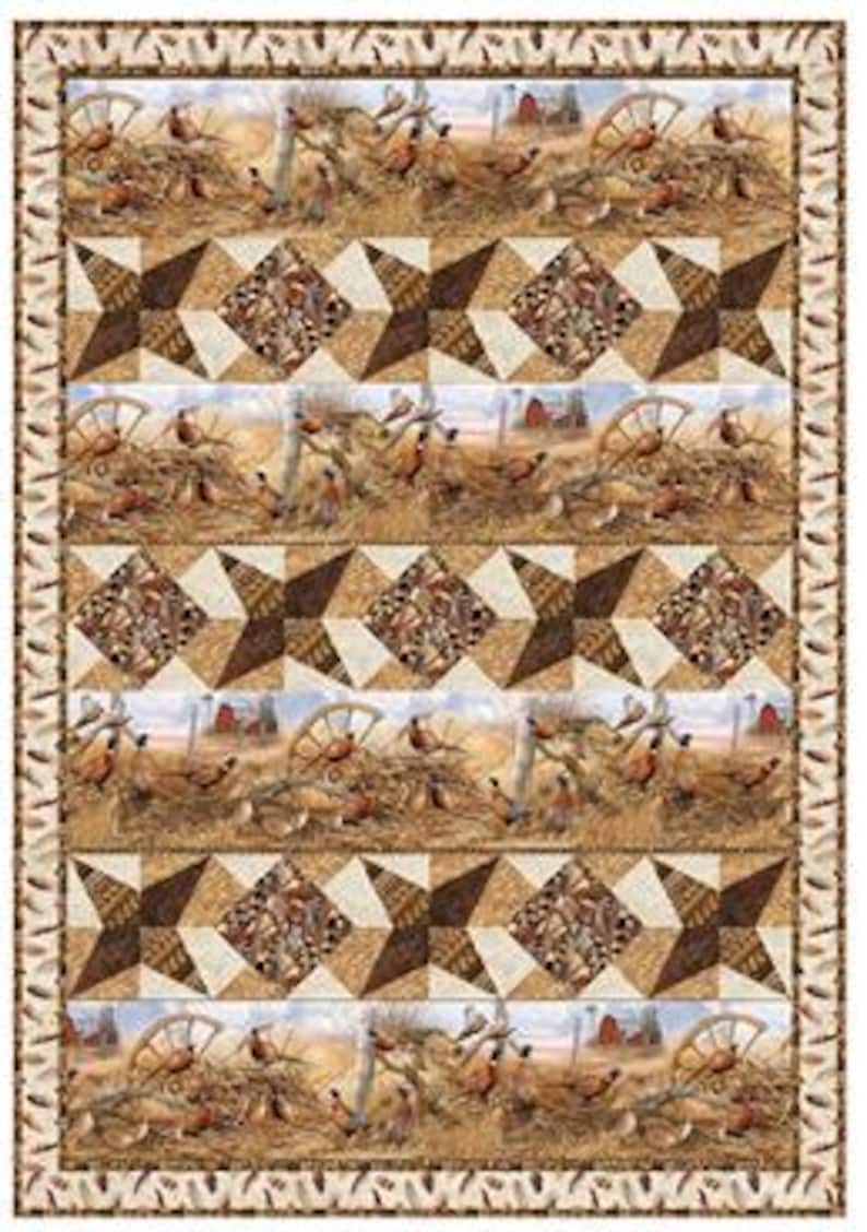 Pheasant Quilt Kit, Feathers and Rings - Pheasant Grove Fabric ...