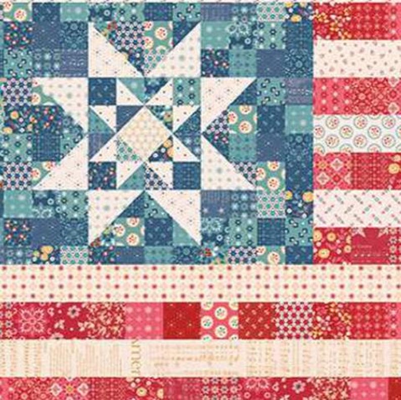 Americana Oh Beautiful Flag Runner & Amber Waves Mini Quilt Kit ...
