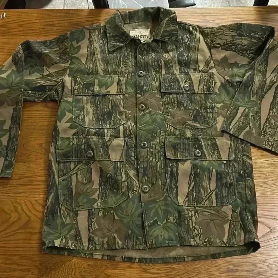 Vintage Ranger Rebar Camo Button Jacket 80s, Pockets, Over Shirt Mens ...