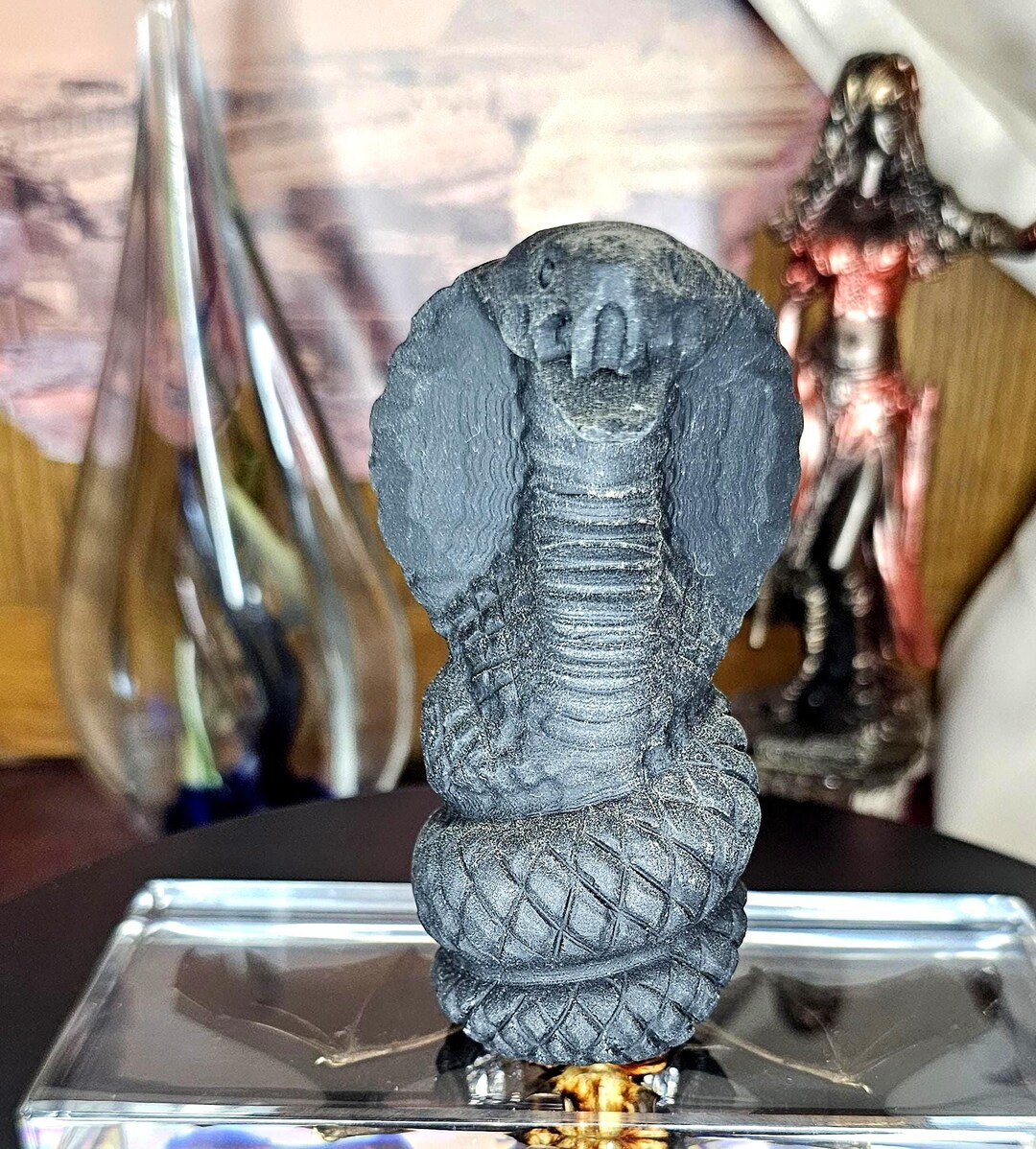 Obsidian Cobra Snake - 4t X 2w X 1.8d - Etsy
