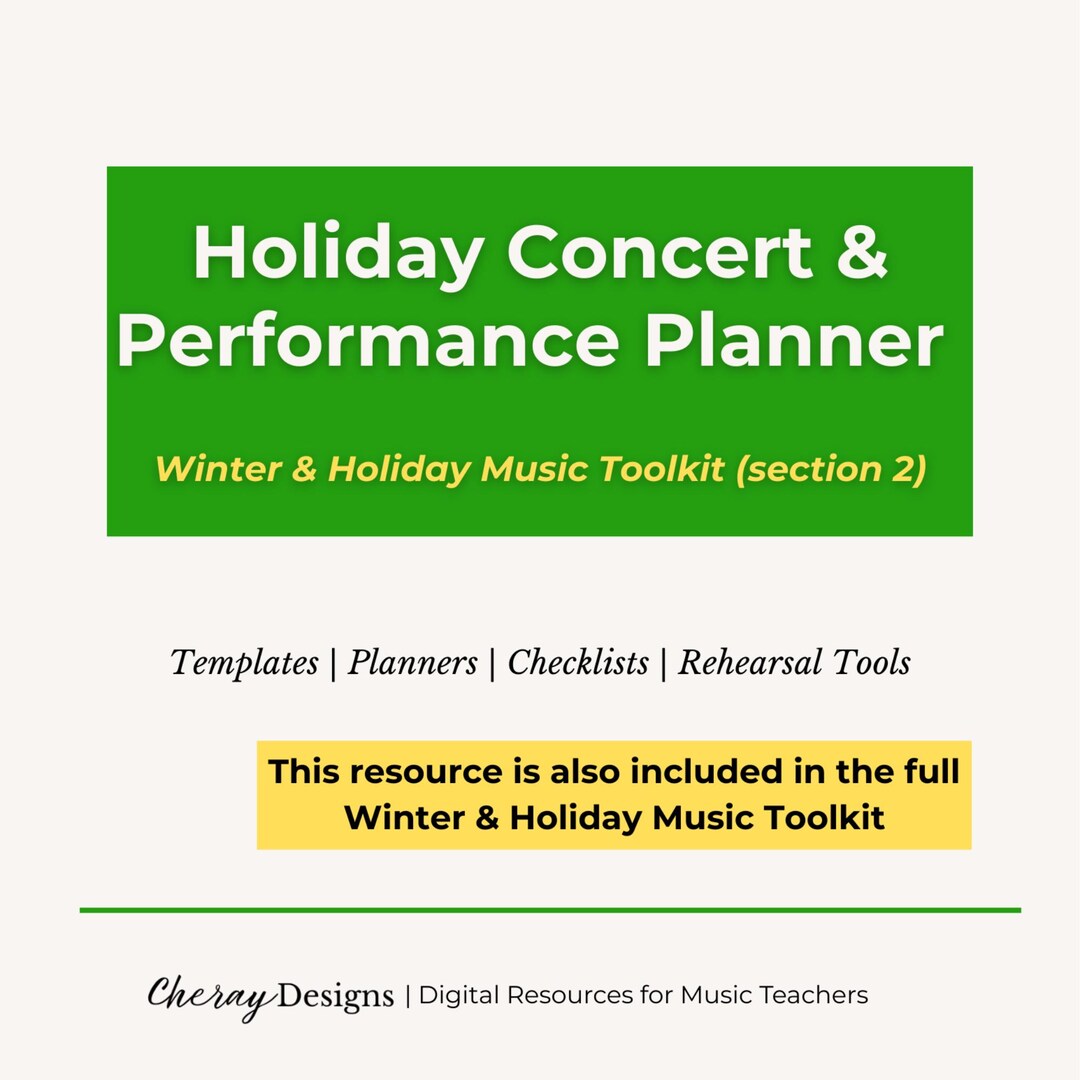 Holiday Concert and Performance Planner for Music Teachers | Winter ...