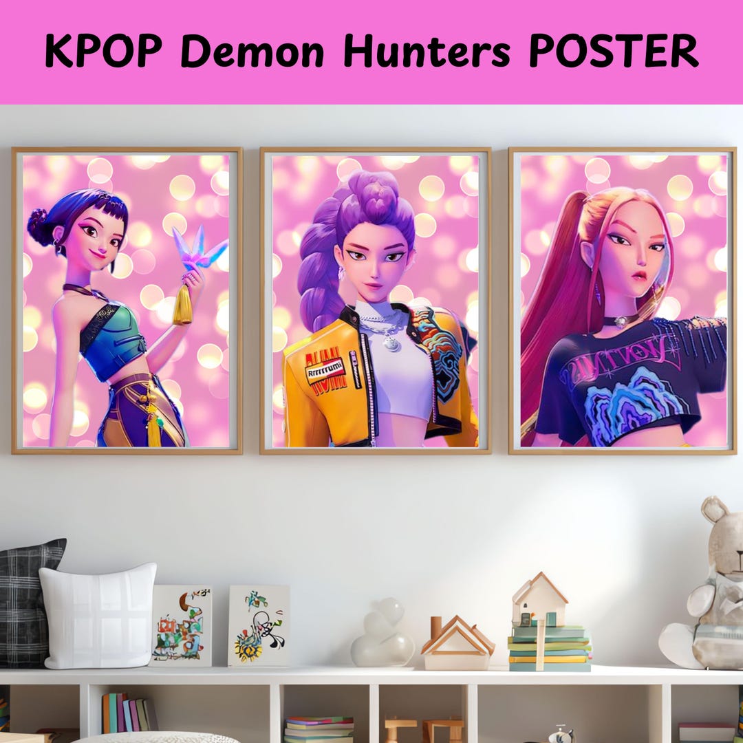 KPOP Demon Hunters Printable Poster, Sizes A1, A2 and A3, Digital ...