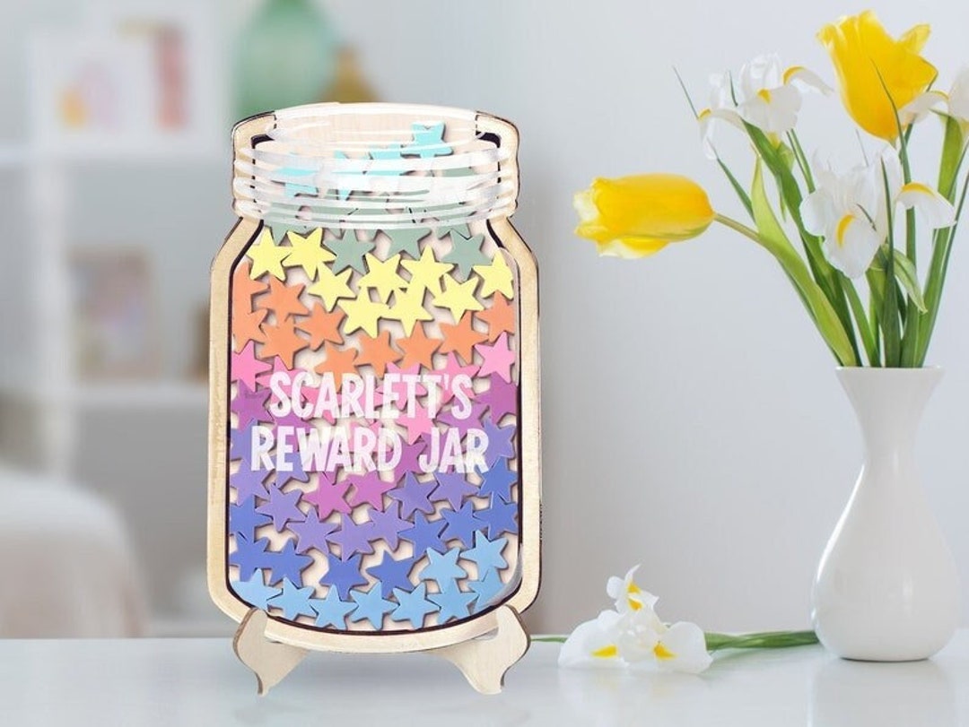 Custom Reward Jar With Tokens, Classroom Teacher Star Jar Chore Chart ...