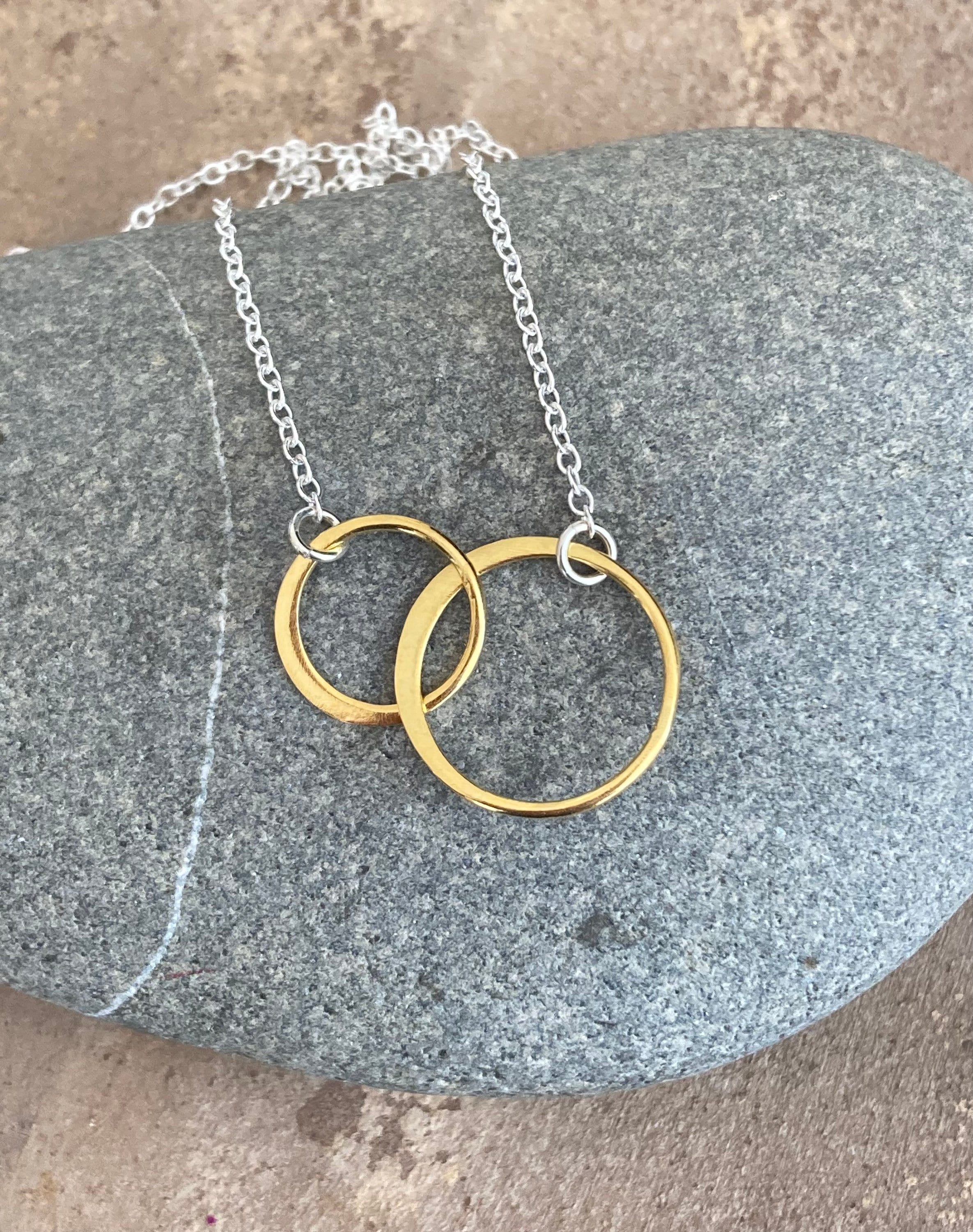 Sterling Silver Interlocking Circle Necklace: Unity, Infinity Design - Etsy