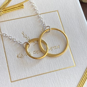 Sterling Silver Interlocking Circle Necklace: Unity, Infinity Design - Etsy