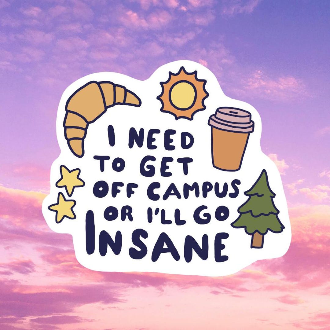 Escape College Campus Glossy Sticker - Funny School Laptop Decal - Etsy