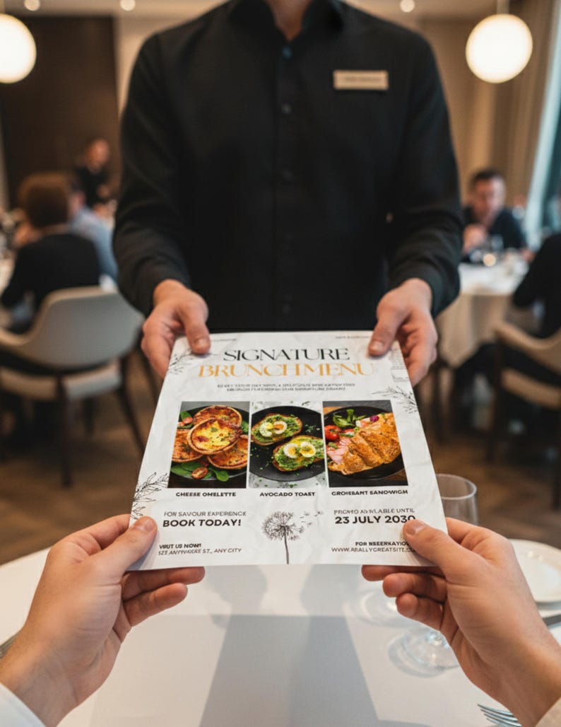 Editable Brunch Menu Flyer Template | Restaurant & Cafe Menu PDF ...