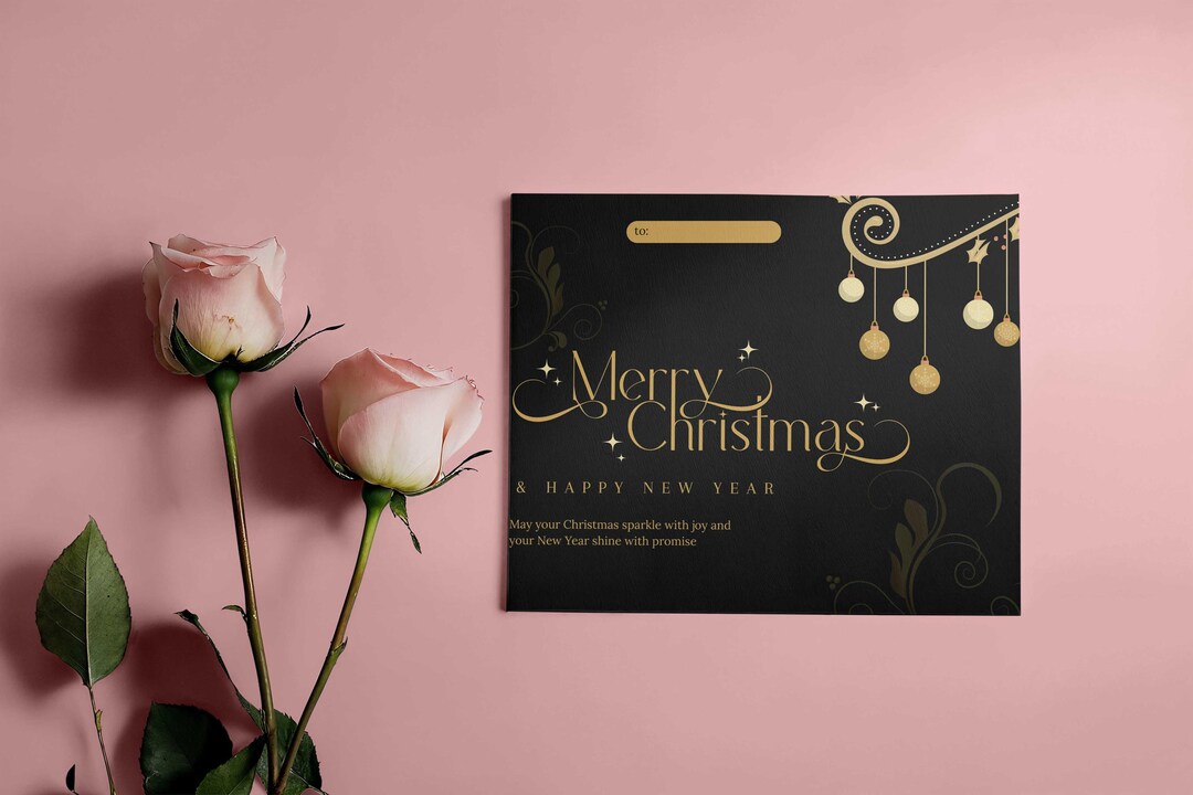 Elegant Christmas Card Template Editable Canva - Etsy