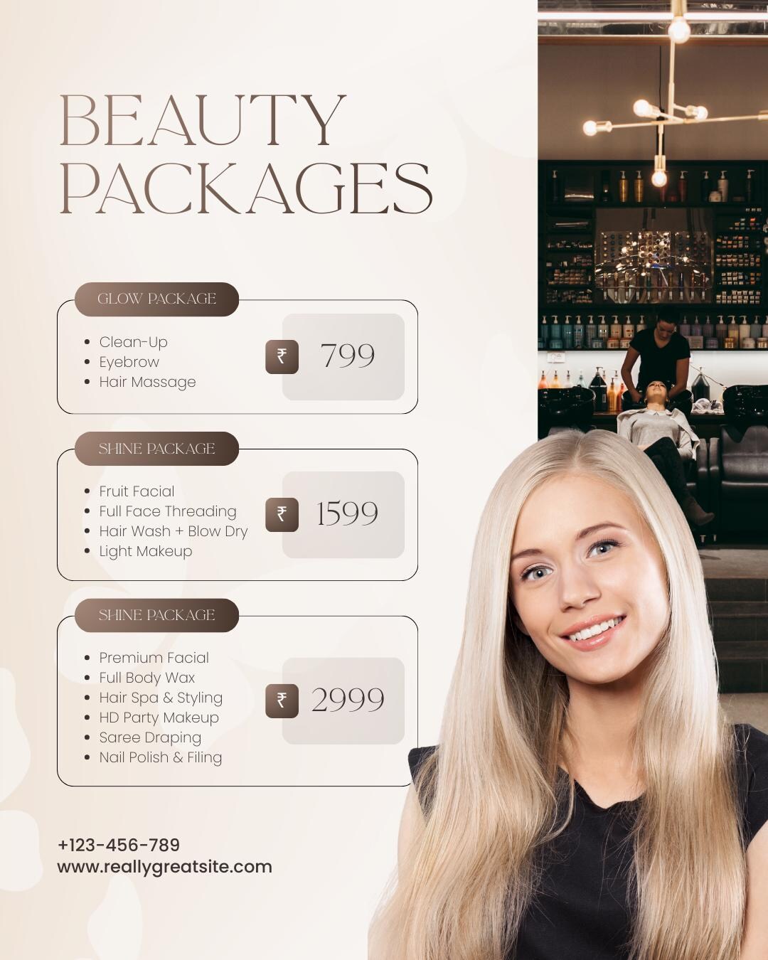 Beauty Packages Price List Template | Editable Salon Menu Flyer ...