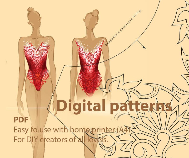 Rhythmic Gymnastics Leotard Pattern | Figure Skating Costume Pattern | Dance Leotard Pattern ...