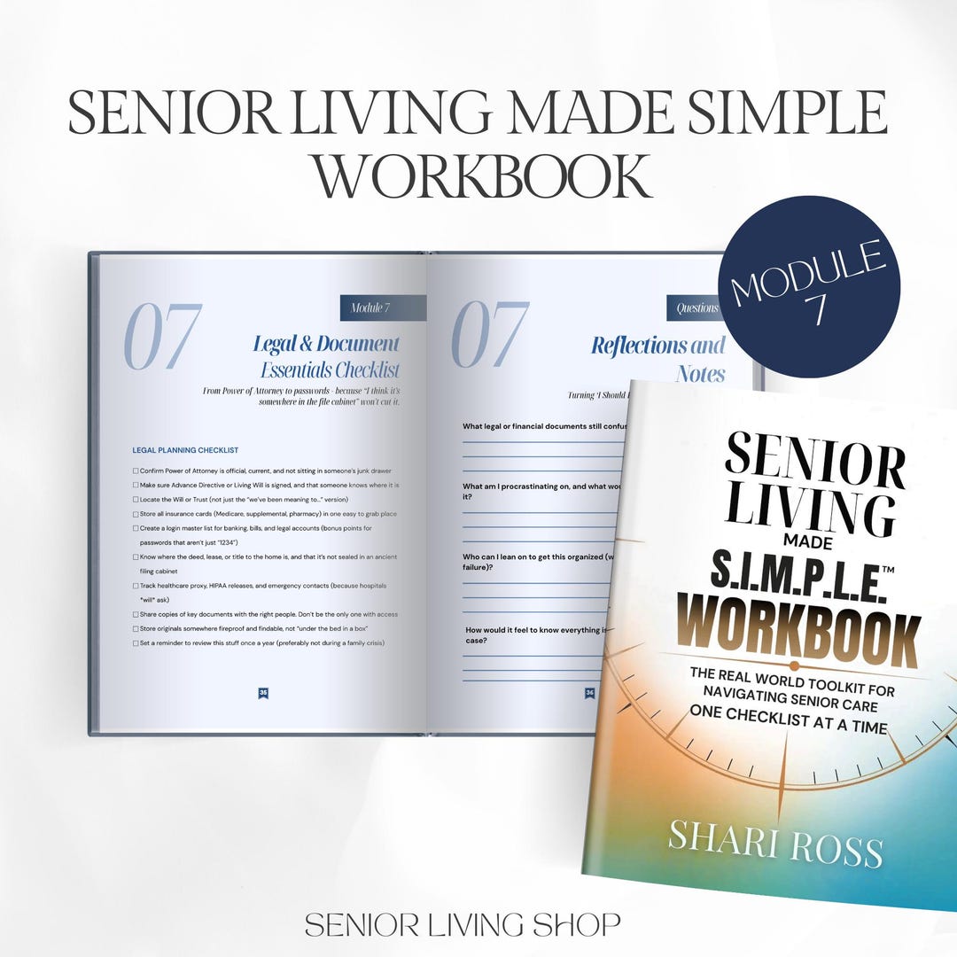 Legal & Document Checklist | Printable Elder Care Planner | Power of Attorney, Wills and Medical ...