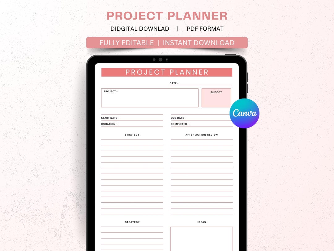 Multi-project Management Planner: Editable Canva, PDF, & Spreadsheet ...