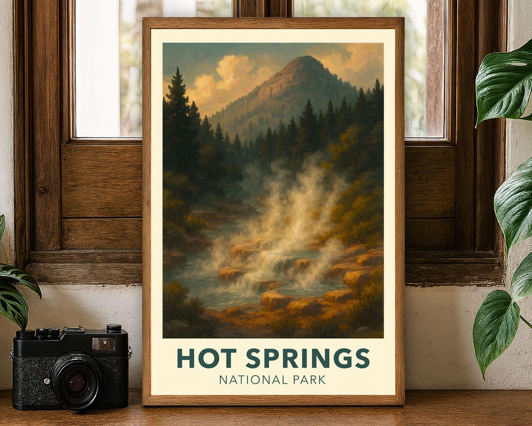Hot Springs National Park Poster • Morning Mist Over the Springs Wall ...