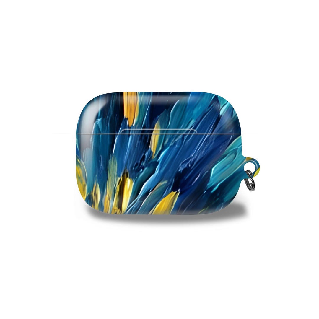 Abstract Blue Gold AirPod Case, Protective New Year Cover for Airpods 2 ...