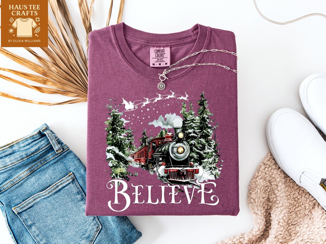 Comfort Colors Polar Express Christmas Tee - Believe Shirt - Etsy